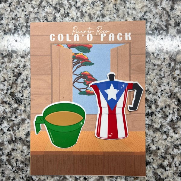 Puerto Rico Cola’o Sticker Pack | Greca Sticker | Taza De Mantequilla ...