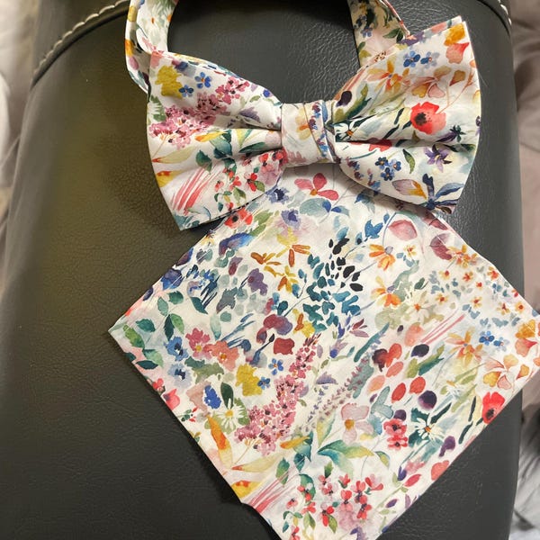 Wildflower Tie Watercolour Floral Neck Tie for Spring Wedding Wild ...