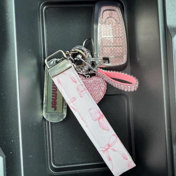 Pink Wristlet Keychain, Gold Key Fob Wristlet, Keychain Wristlet ...