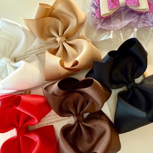 4 Inches Hairbow, 4 Inch Hair Bow, Solid Hair Bow, Twisted Hairbow ...