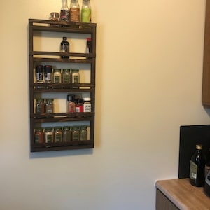 Wall Spice Rack Wooden Shelf Kitchen Organization Idea Essential Oil ...