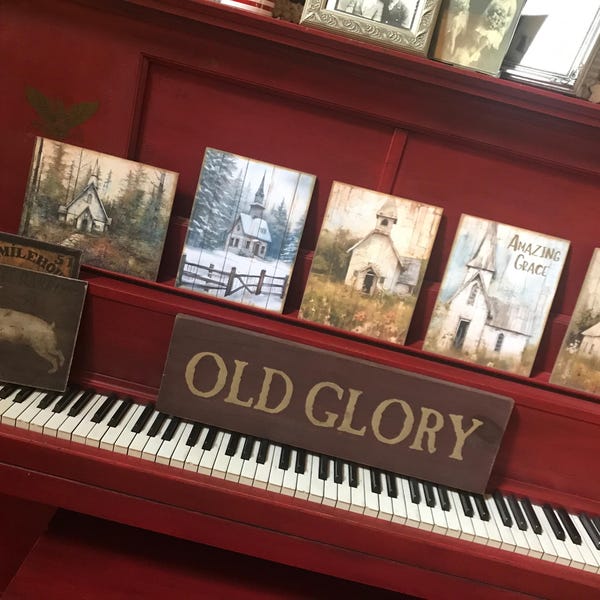 Handmade Primitive Sheep Wool & Flax Folk Art Plaque / Sign B - Etsy