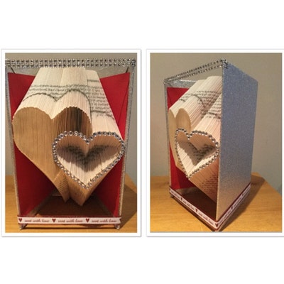 Book Folding Pattern for 2 Hearts Love Romance Anniversary Wedding FREE ...