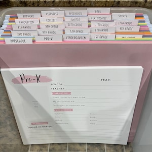 College Filing System Dorm Room Organization School File Folder Labels ...