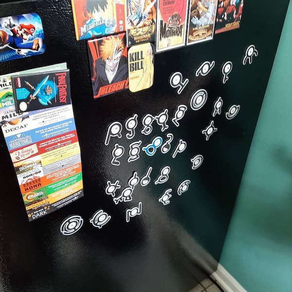 Pokémon Unown Fridge Magnets - Complete Set (28) Plus Bonus Shiny - Etsy