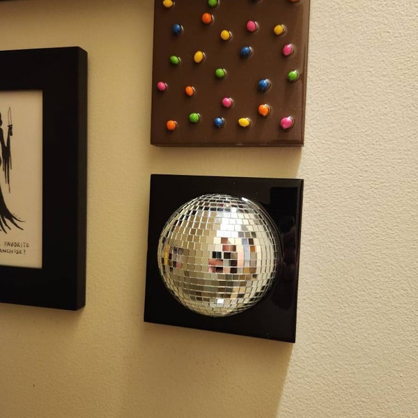3D SMALL DISCO BALL Wall Art - Resin Disco Ball 3D Room Decor - 5in X ...