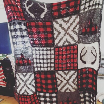 CROCHET PATTERN: Buffalo Plaid Patchwork Blanket PDF Download Pattern ...