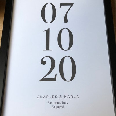 Custom Date Print, With Personalised Special Date, Name and Location ...