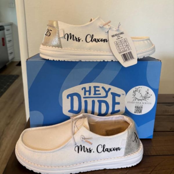 Womens / Wedding Custom Dude Shoes Perfect for Custom Gifts, Bridal ...