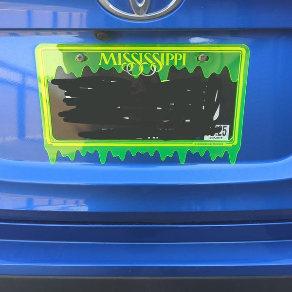 Motorcycle Slime Ooze License Plate Horizontal Frame Cover - JDM Plate ...