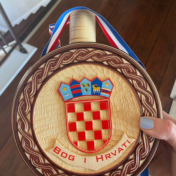 Croatian Cuturica, Size L, 500ml, New Grb, Wooden Flask, Customized for ...