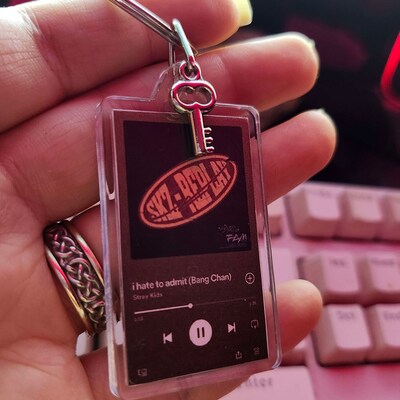 Spotify Song Plaque Keychain Custom Key Chain Add Charm Gummybear Heart ...