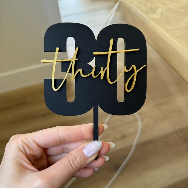 30 Cake Topper Birthday Thirty Cake Topper 30th Cake Ideas Gold Happy ...