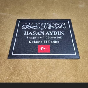 Islamic Muslim Memorial Human Grave Marker Black Granite Engraved ...