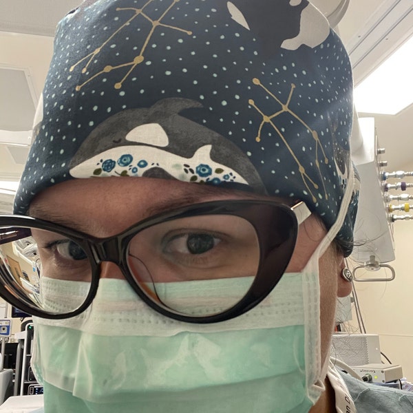 Purple Euro Toggle Surgical Scrub Hat Made W Licensed UW University of ...