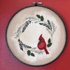 PDF Pattern - 8" Cardinal Wreath - Step by Step Beginner Embroidery ...