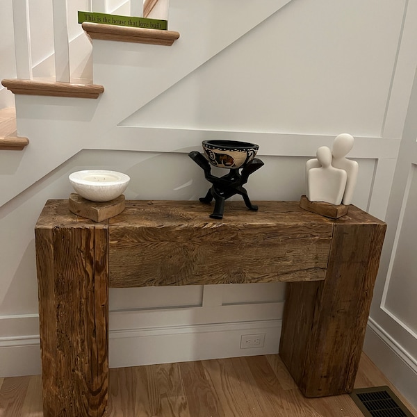 Old Beam Console Table Unique Dovetail Old Wood Rustic Style Table Loft ...