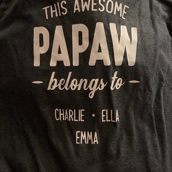 This Awesome Papaw Belongs To... -unisex Shirt - Papaw Shirt - Papaw ...