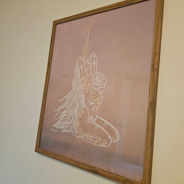 Rose Heart Goddess Print | Spiritual Decor | Divine Feminine Art - Etsy