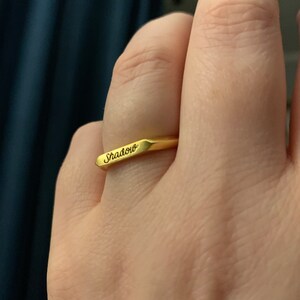 Custom Signet Ring Name Ring Stackable Bar Ring Minimalist Ring ...