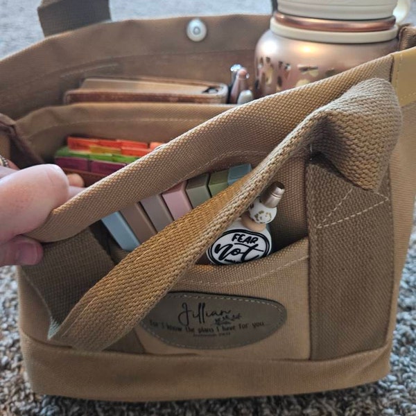 Bible Bag,canvas Satchel Tote, Multi Pocket,personalized,religious Gift Women,bible Study ...