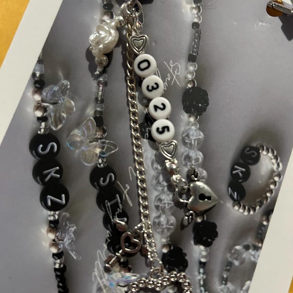 Customizable Kpop SKZ Phone Bag Chain Charm Necklace - Etsy