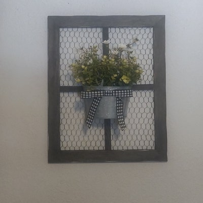Chicken Wire Frame/galvanized Wall Planter/wall Decor/farmhouse/home ...