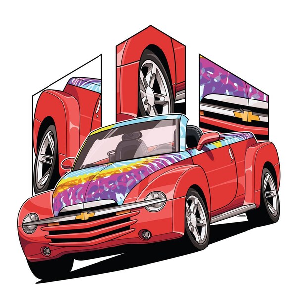 Truck Illustration, Custom Truck Poster, Truck Portrait, Truck Art ...