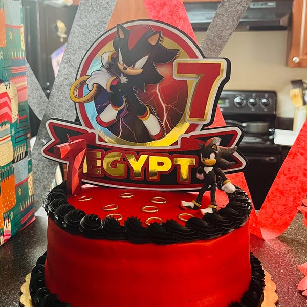 Custom 3D Sonic Vs Shadow Cake Topper: Personalized Birthday Party ...