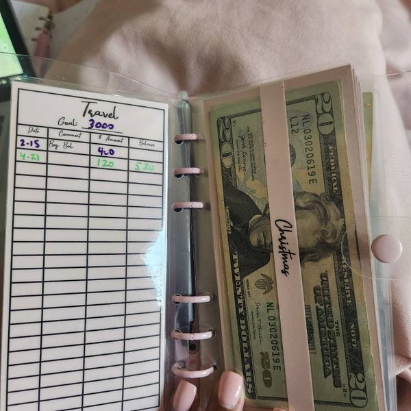 Clear Cash Envelopes Laminated | Soft Pinks/ White Colors | Reusable ...