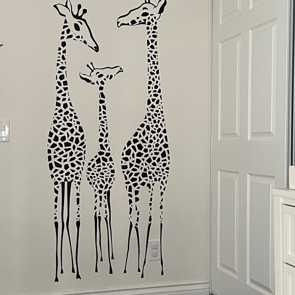 Wall Decal for Kids, Set of 3 Giraffes Wall Decal, Giraffes Family ...