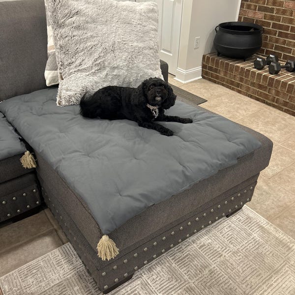 Linen Sofa Topper Couch Cover Pet Friendly Custom Size Handmade Couch ...