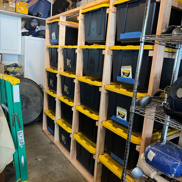 Mobile Storage Bin for Garage Kit / 27 Gallon Shelf on Wheels / Trendy ...