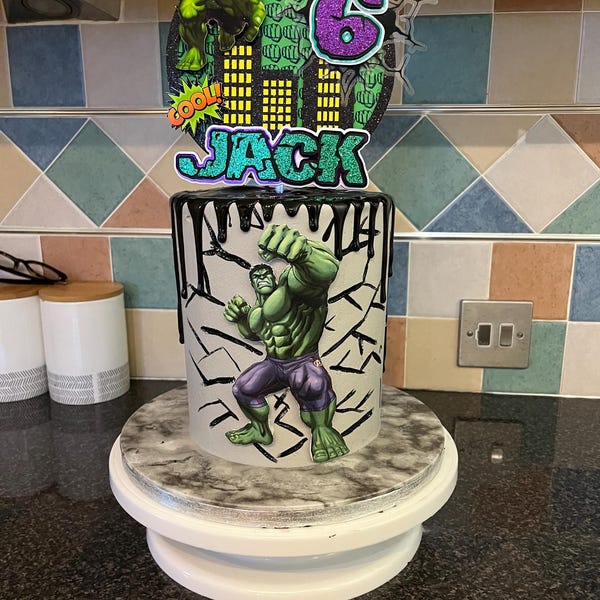 3D Incredible Hulk Cake Topper | Hulk Smash | Personalised Handmade ...