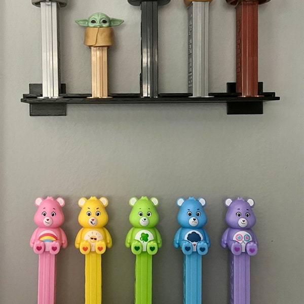 Pez Dispenser Floating Wall Display Stand, Holds 5 Collectible Footed ...