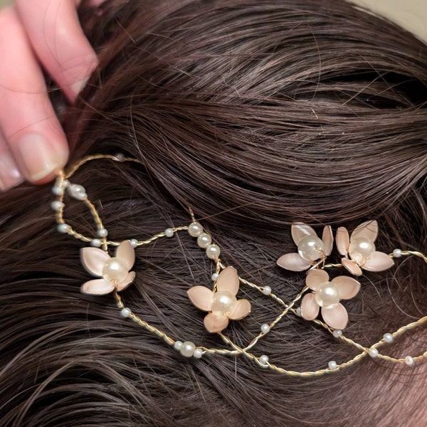 Woodland Queen Golden Wedding Bridal Tiara Headpiece With Light Gold ...