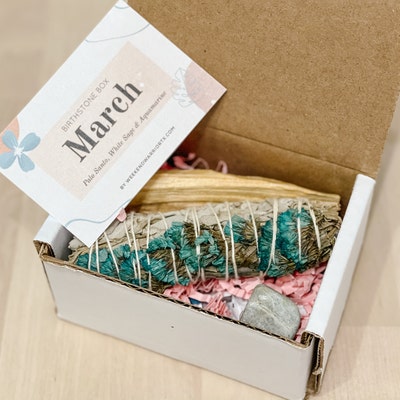 Beginner Smudge Kit Gift Box With Feather, Abalone Shell Dish, Gemstone ...