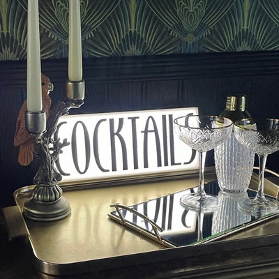 Cinema Light up Illuminated Sign Light Box White USB LED Powered Retro ...