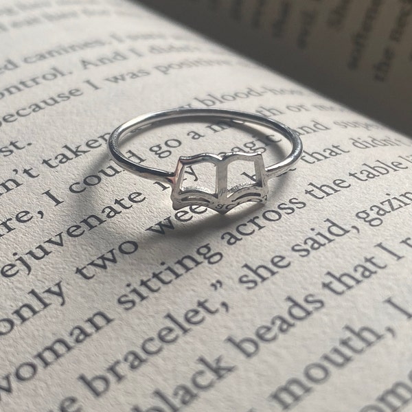 Book Necklace, Open Book Necklace, Book Lover Gift, Bookworm Gift, 925 ...