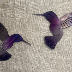Hummingbird Teal Tainted Pair Metal Wall Art Decor 6 X | Etsy
