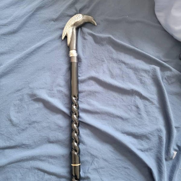 Hand Carved New Raven Skull Walking Cane, Trekking Companion Cane ...