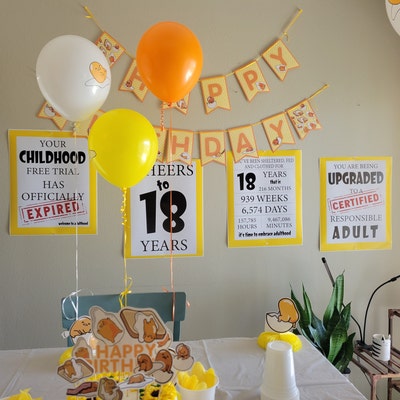 18th Birthday Printable Poster Cheers to 18 Years Printable Sign for ...