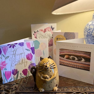 Ceramic Bent Ginger Stripped Cat With Bristle Whiskers Cool Gift for ...