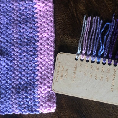Temperature Blanket Shade Card, Crochet, Knitting, Shade Card, Blanket ...