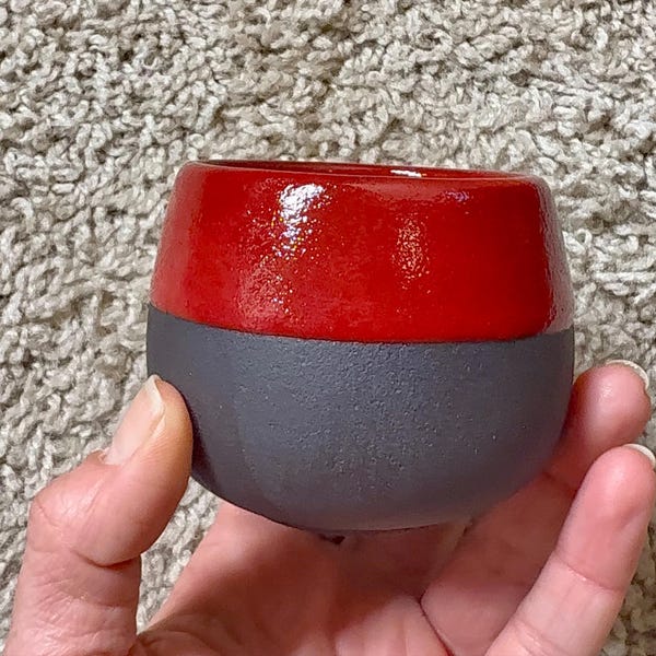 Dripping Style White Clay Brown Glaze Pottery, Handmade Stoneware ...