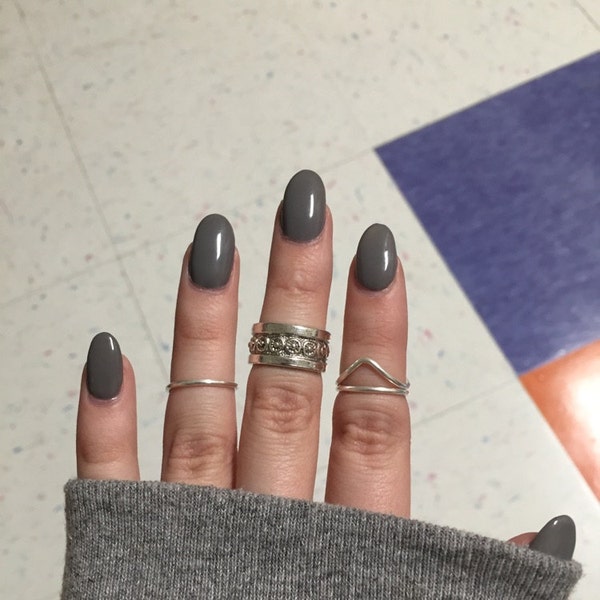 Silver Knuckle Ring Set of 4 Above the Knuckle Rings, Stacking Midi ...