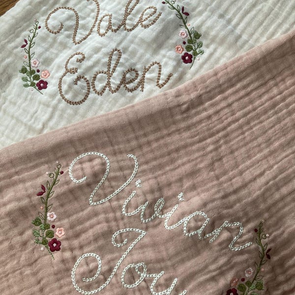 Personalized Embroidered Baby Receiving Blanket, Baby Blanket With Name ...