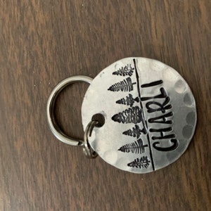 Tree Dog Tag, Pet ID Tag, Dog Tag, Personalized Dog Tag, Hand Stamped ...