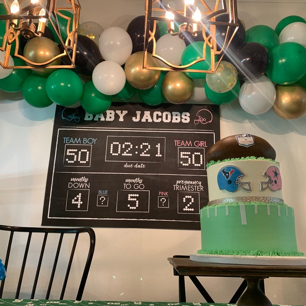 Football Baby Shower Scoreboard DIGITAL PRINTABLE - Baby Due Date ...