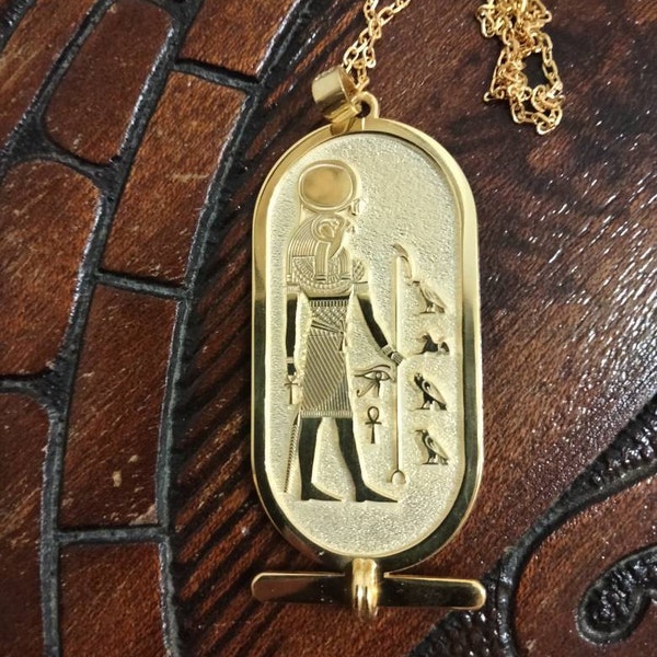 Personalized Ra Necklace, Sun God Pendant, Custom Egyptian Cartouche ...